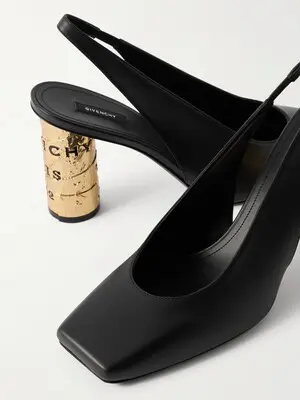 Givenchy Tape Leather Slingback Pumps - Black