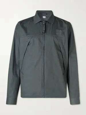 C.P. COMPANY Metropolis Series Logo-appliquéd Cotton-gabardine Overshirt - Gray