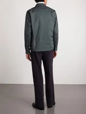 C.P. COMPANY Metropolis Series Logo-appliquéd Cotton-gabardine Overshirt - Gray