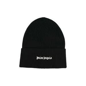 Moncler Classic Logo Ribbed Beanie - Black