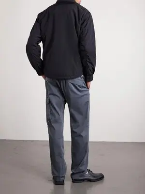 C.P. COMPANY Straight-leg Cotton-blend Cargo Trousers With Logo Appliqu - Gray