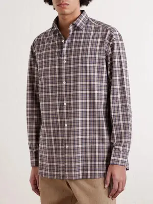Charvet Checked Cotton-flannel Shirt