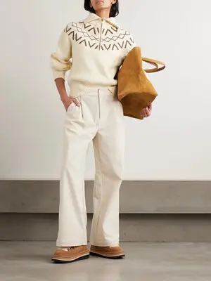 Varley Sigrid Fair Isle Knitted Half-zip Sweater - Neutrals