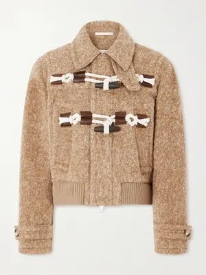 S.S.DALEY Cropped Alpaca-blend Bomber Jacket - Beige