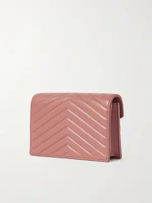 Saint Laurent Cassandre Matelassé Leather Shoulder Bag - Pink