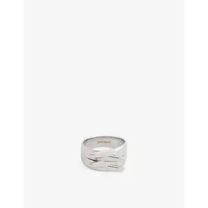 VITALY Crosshatch Stainless Steel Ring - Silver