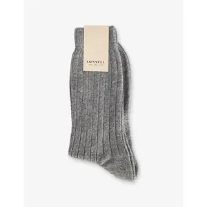 Sunspel Ribbed Cashmere Socks