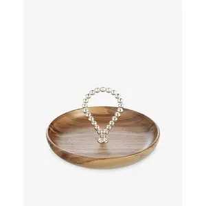 Christofle Perles Walnut-wood And Silver-plated Bowl 17cm - One-color