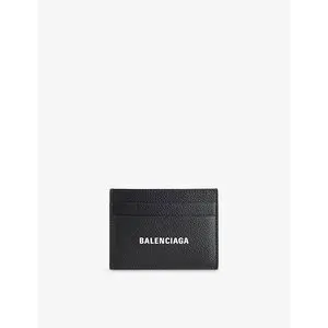 Balenciaga Cash Leather Card Holder - Black/l White
