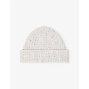 Maje Rhinestone-embellished Wool Beanie - Ecru