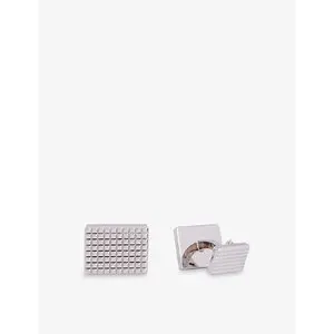 Dunhill Hobnail And Reed Tile Rhodium-plated Sterling- Cufflinks - Silver