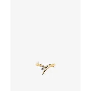 SHAUN LEANE Black Orchid Bud Ring - Yellow Gold Vermeil