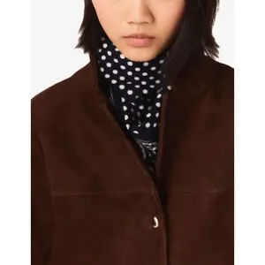 Maje Polka-dot Triangle Wool And Cashmere Scarf