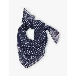 Maje Polka-dot Triangle Wool And Cashmere Scarf