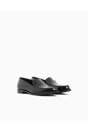 Emporio Armani Shiny Polished Leather Loafers