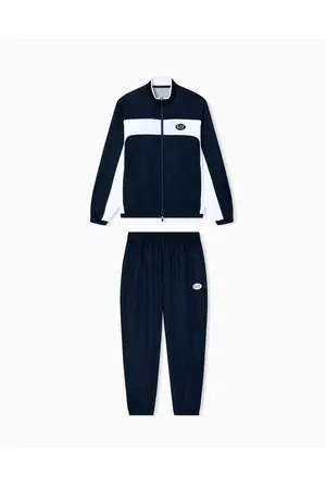 Emporio Armani Pro Tennis Tracksuit In Ventus7 Colour Block Technical Fabric