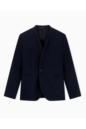 Giorgio Armani Single-breasted Technical Waffle Jacket