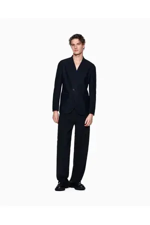 Giorgio Armani Single-breasted Technical Waffle Jacket