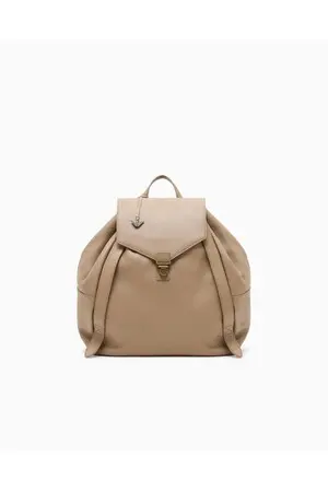 Emporio Armani Asv Icon Pebbled Leather Backpack - Brown