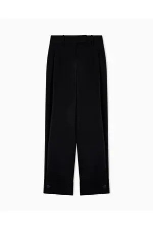 Giorgio Armani Silk Cady Pleated Trousers