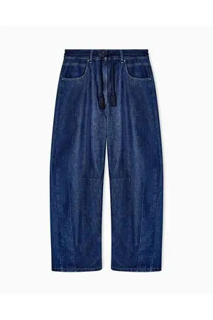 Giorgio Armani Five-pocket Stretch Cotton-denim Trousers With Belt