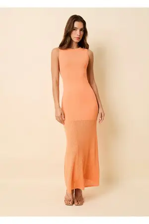 Solid & Striped Lucerne Pointelle Maxi Dress - Orange