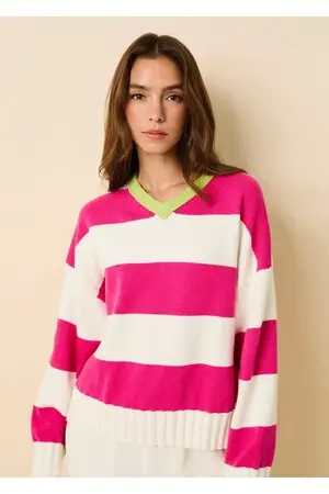 Solid & Striped Reva Cotton Knit Sweater - Pink