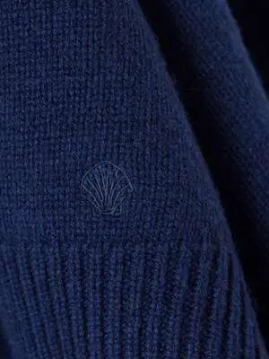 Loulou De Saison Bruzzi Cropped Wool And Cashmere-blend Sweater - Navy