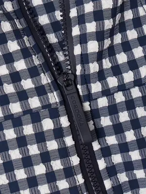 Cordova Gingham Seersucker Ski Salopettes With Belt - Blue