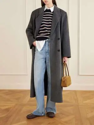 ALLUDE Striped Wool And Cashmere-blend Sweater