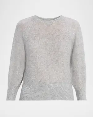 Autumn Cashmere Cashmere-Silk Sequin Knit Sweater - Flint