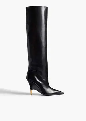 Khaite Bella Knee-high Leather Boots - Black