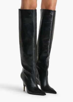 Khaite Bella Knee-high Leather Boots - Black