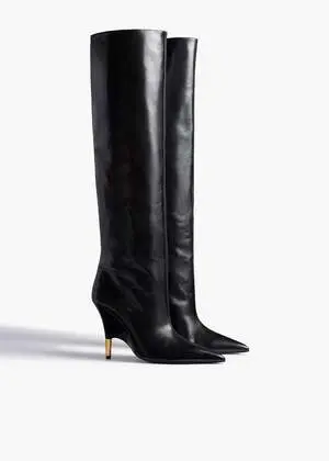 Khaite Bella Knee-high Leather Boots - Black