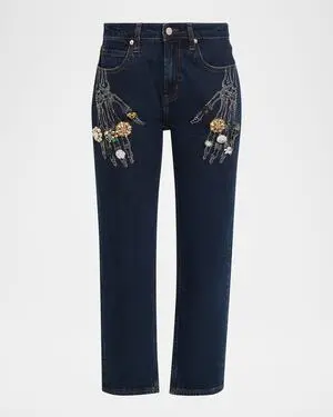 Libertine Buried Treasure Straight-leg Ankle Boyfriend Jeans - Indigo