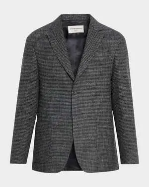 Officine Générale Officine Generale Michel Pied De Poule Wool Jacket - Dark Greylight Grey