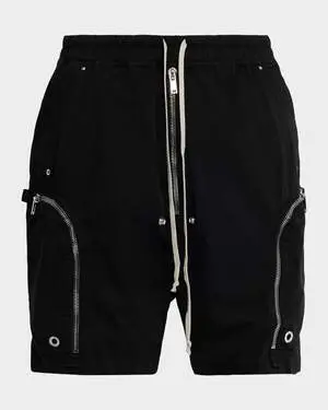 Rick Owens DRKSHDW RICK OWENS Bauhaus Twill Drawstring Shorts - Black