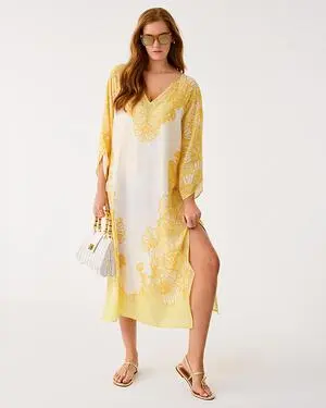 Lilly Pulitzer® Tialah Maxi Caftan Cover-up - Golden Glow Juicy Story Engineered Coverup