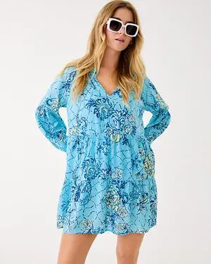 Lilly Pulitzer® Davian Long Sleeve Cover-up - Bellevue Blue Breakers Beach