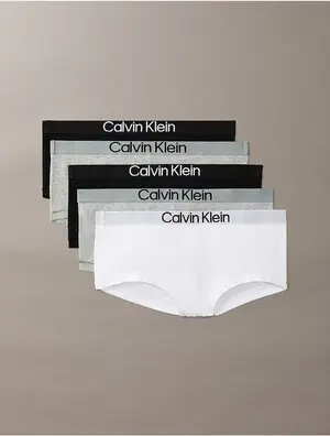 Calvin Klein Extra Soft Cotton Stretch 5-pack Boyshort - Black / Grey Heather / White