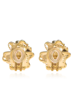 JIMMY CHOO Brass Floral Rosette Earrings