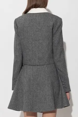 SELF-PORTRAIT Blazer With Detachable Scarf - Grey