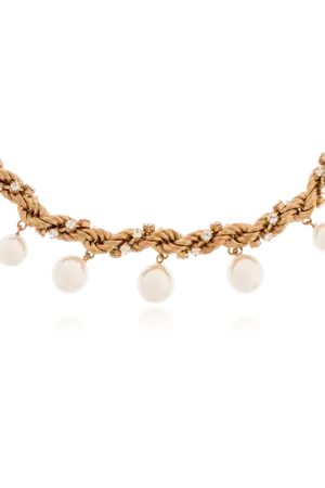 Marni Short Necklace With Crystals And Pearls
