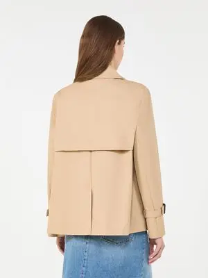 Max Mara Cropped Water-repellent Gabardine Trench Coat - Beige