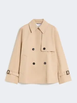 Max Mara Cropped Water-repellent Gabardine Trench Coat - Beige