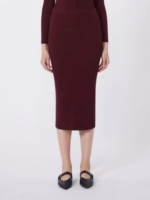 Max Mara Viscose Pencil Skirt - Bordeaux