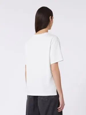 Max Mara Cotton T-shirt With Embroidered Detail
