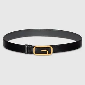 Gucci Reversible Belt With Square G Buckle - Black