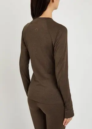 Varley Always Warm" Stretch Jersey Top - Dark Brown