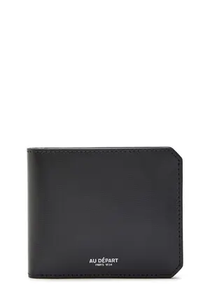 AU DEPART Printed Leather Wallet - Black